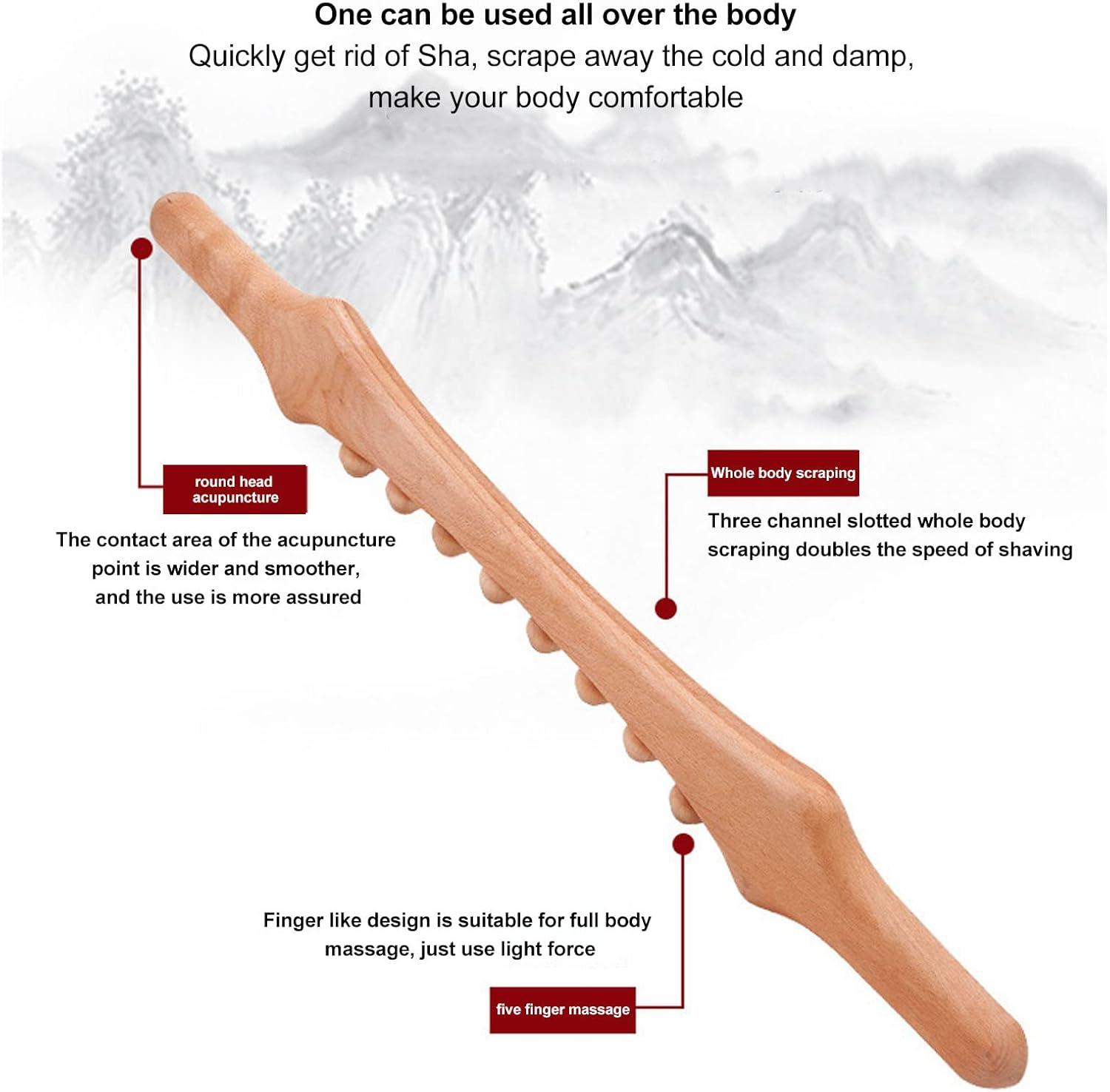 8-Bead Universal Body Massage Stick - Wooden Massager for Fatigue ...
