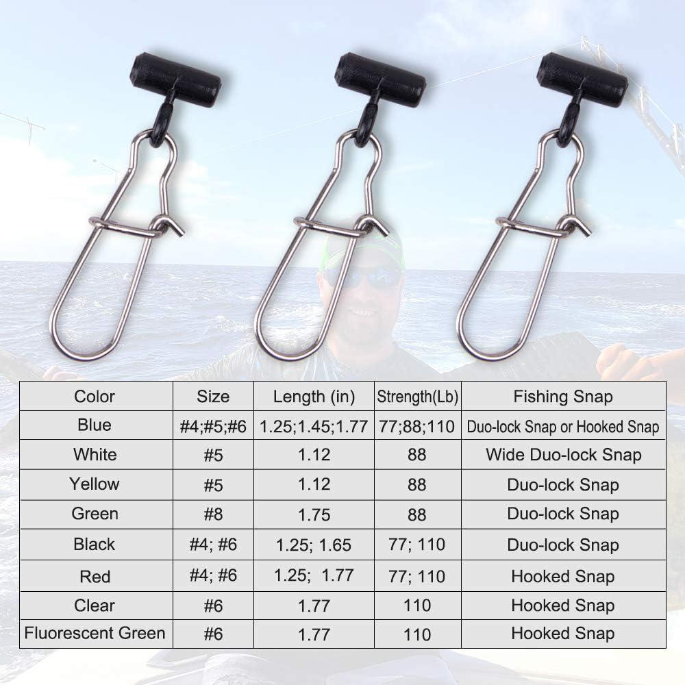 Dr.Fish Fishing Sinker Slides 50 Pack - Duo Lock Snap Sliding Swivels ...
