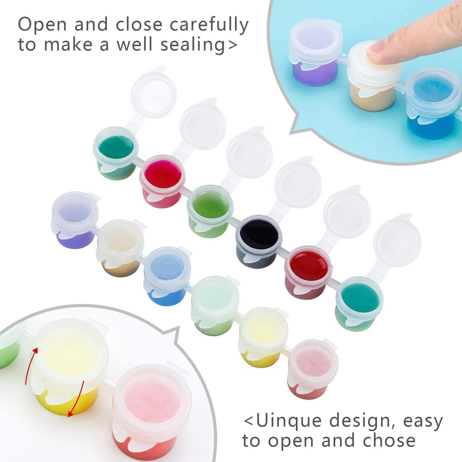 36 Large Empty Paint Pots with Lids - 5ml/0.17oz Acrylic Paint ...