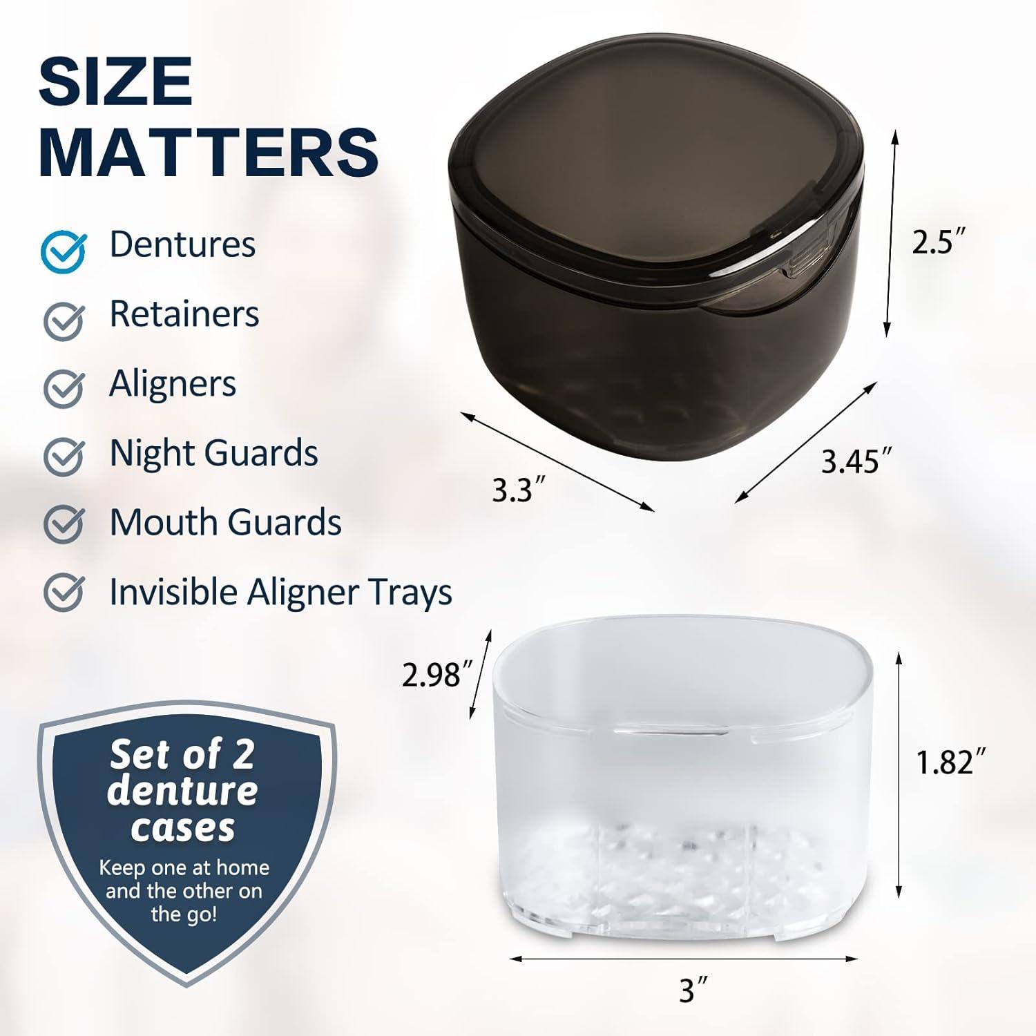 Mckkor Denture Case - 2 Pack - Travel-Friendly Denture Bath Box with ...