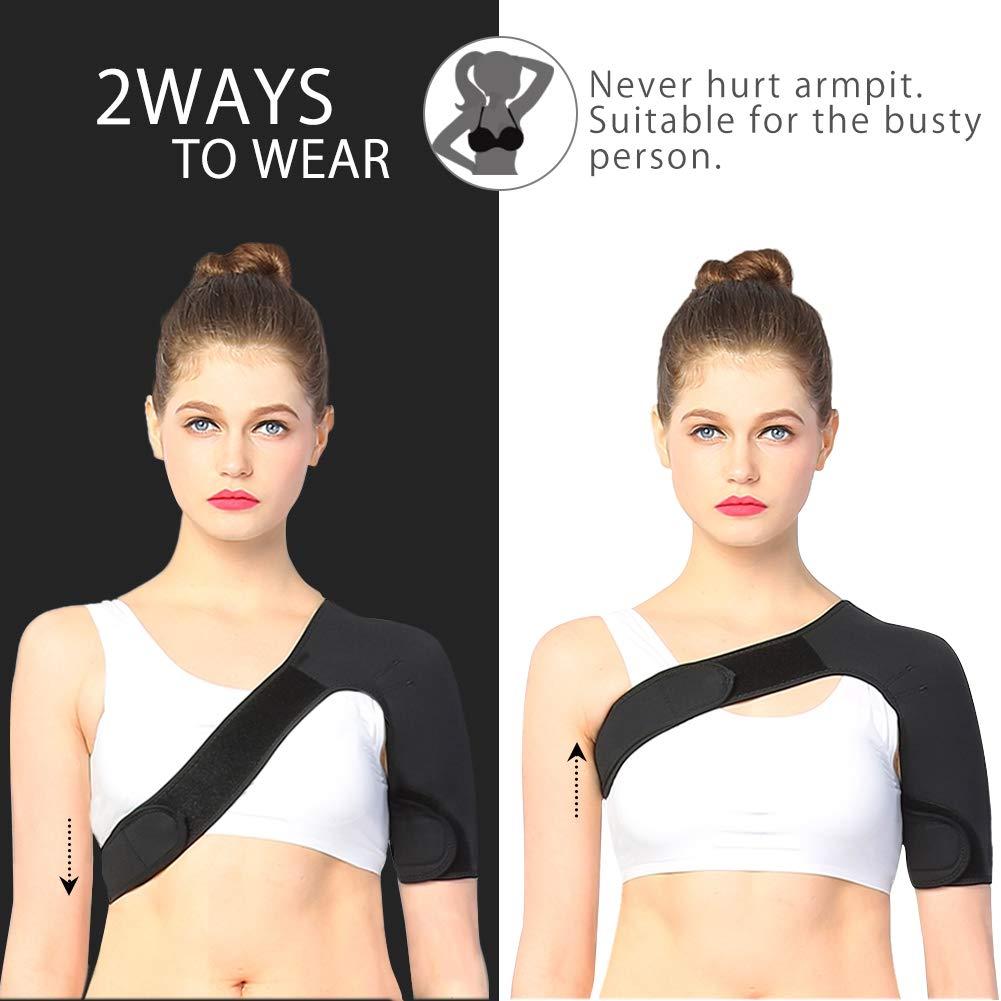 Black Shoulder Brace for Men & Women | AC Joint Arm Immobilizer Wrap ...