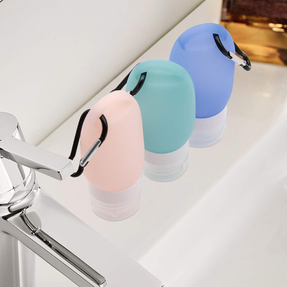 Veroyi Leak Proof Silicone Travel Bottles - Set of 3 Squeezable Travel ...