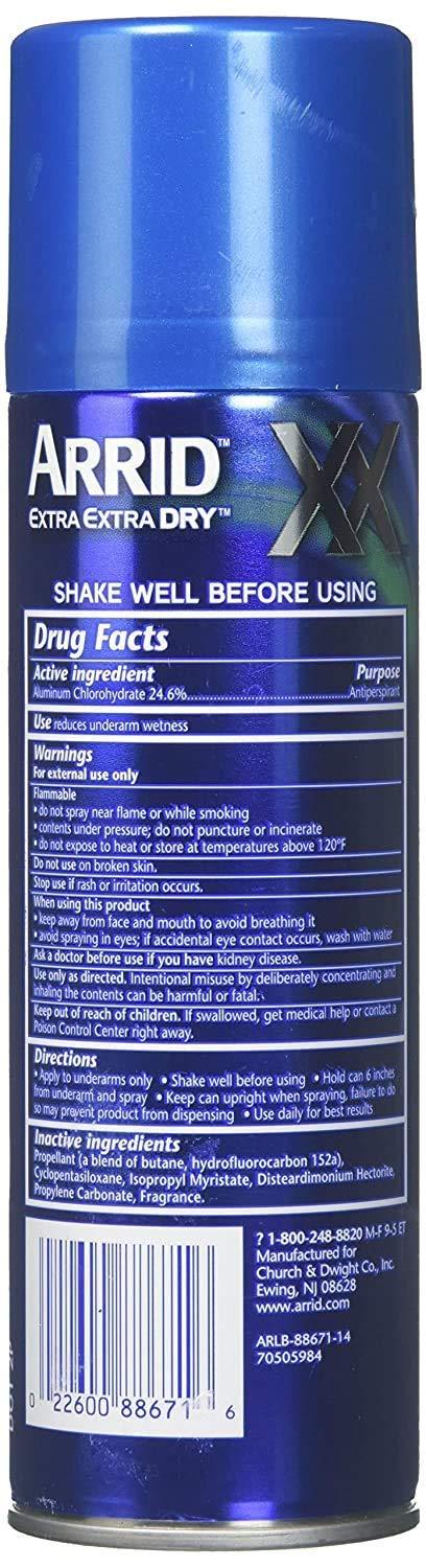 ARRID XX Ultra Clear Anti-Perspirant Deodorant Spray, Ultra Fresh 6 oz ...