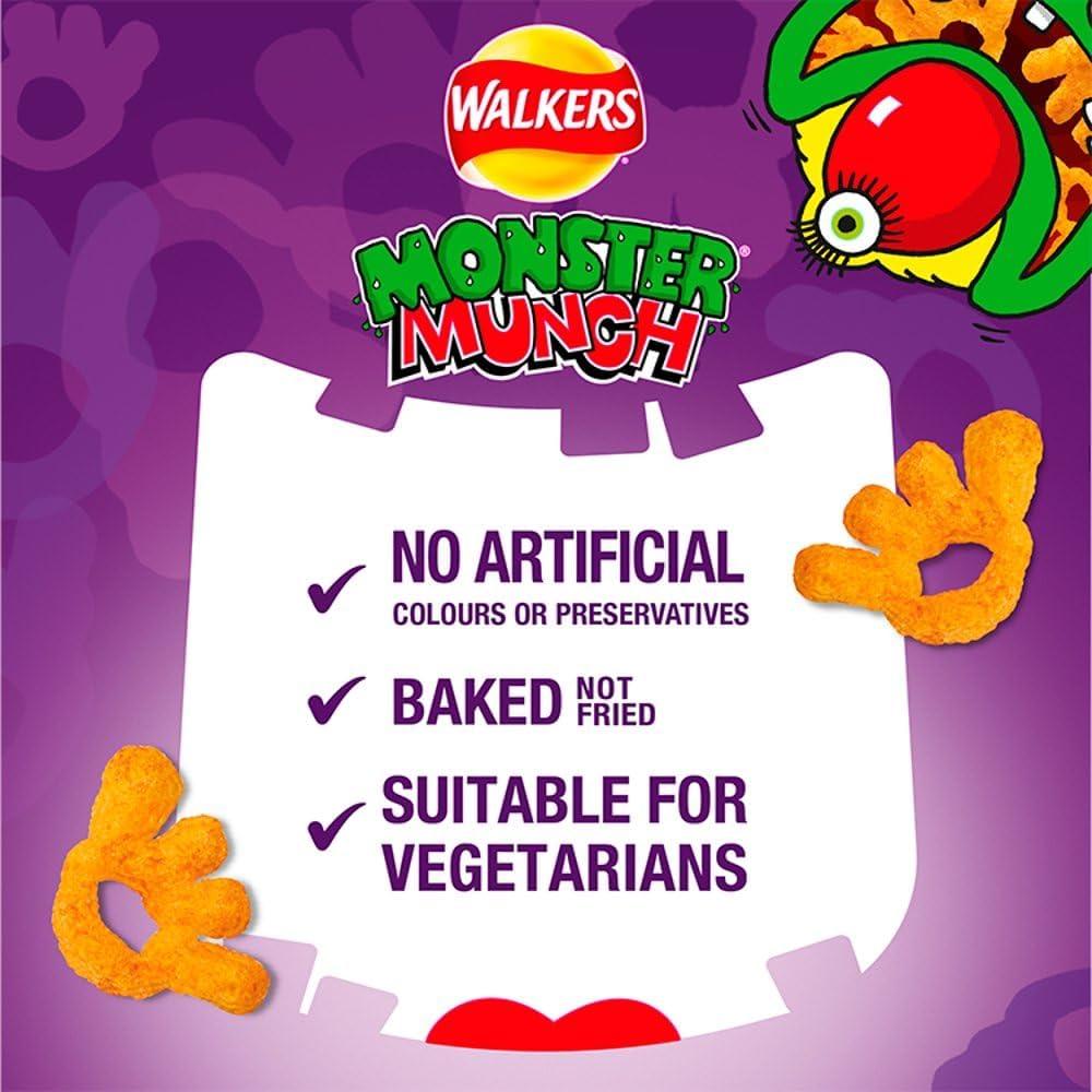 Walkers Monster Munch PICKLED ONION Snacks Crisps 15 x 72g Bags | Buy ...