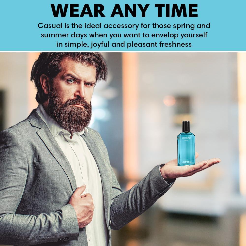 Ice Water Cologne for Men 3.4oz/100ml Eau de Toilette Natural Spray ...