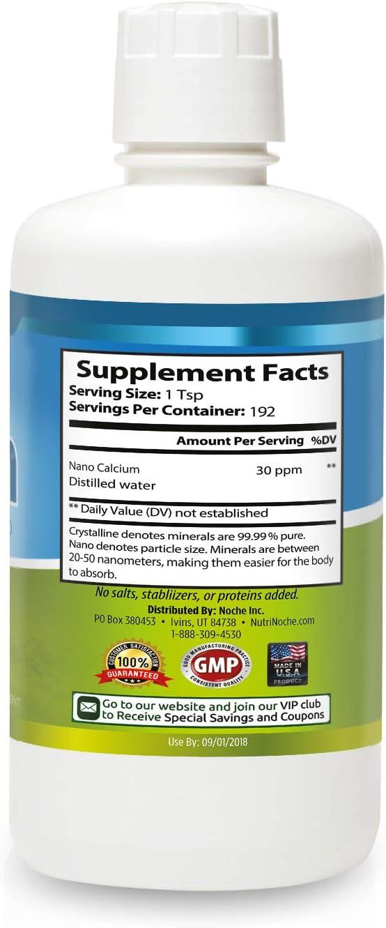 NutriNoche Liquid Calcium Supplement - 30 PPM Nano Calcium for Cellular ...