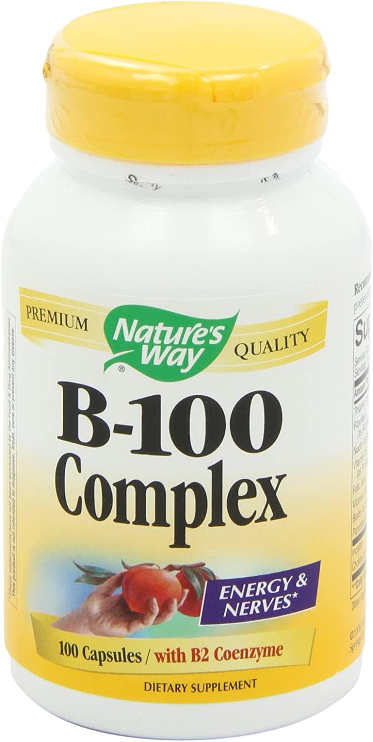 Nature's Way Vitamin B-100 Complex 100 Capsules - 100 Count Pack ...