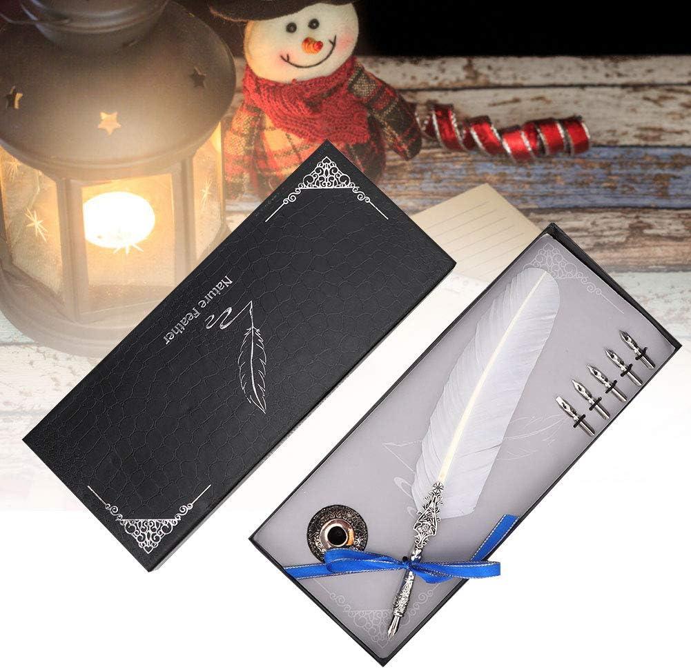 Ciglow Retro Feather Quill Calligraphy Pen Set with 5 Changeable Tips ...