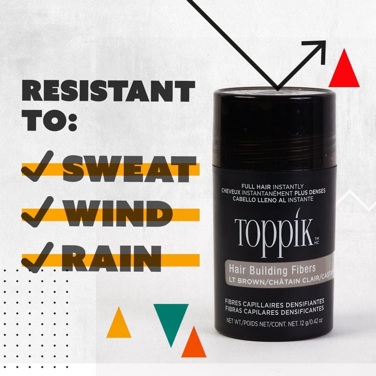 Toppik Hair Building Fibres Powder Light Brown - for A Thicker-looking ...