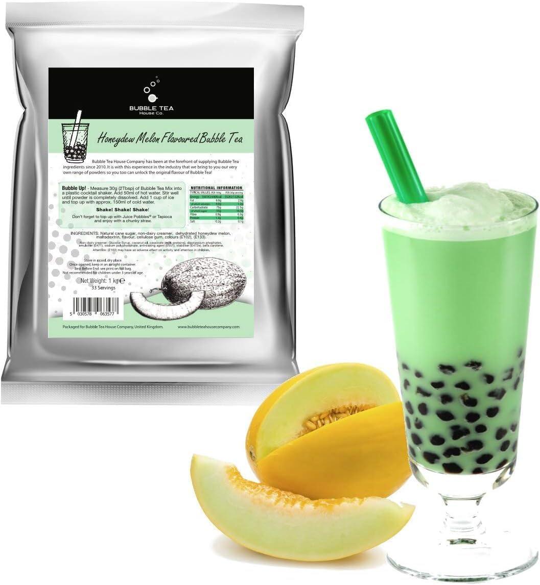 Honeydew Melon Bubble Tea Kit with Mango and Blueberry Pobbles - Gift ...
