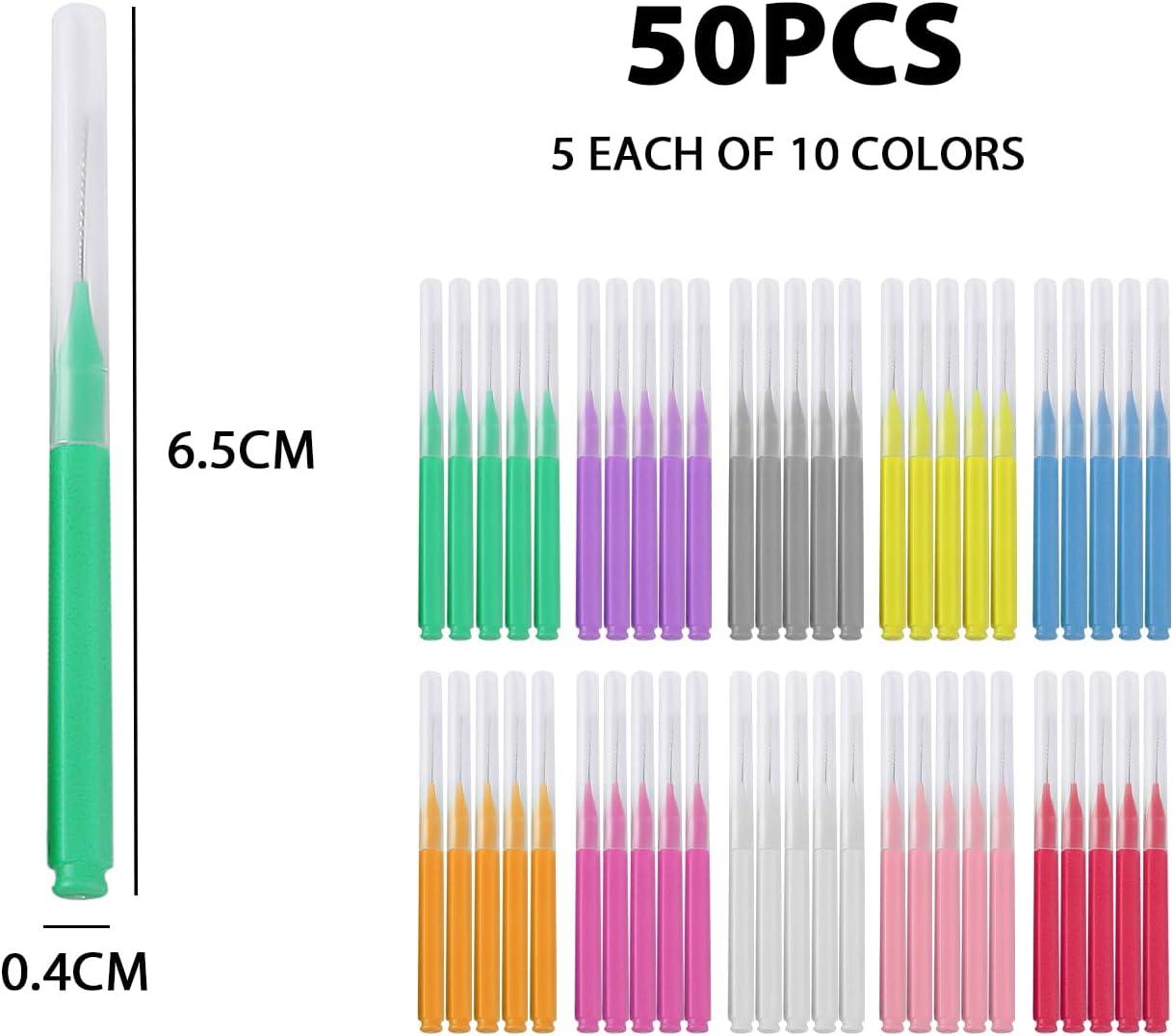 50-Part Interdental Brushes Set | Mini Tooth-Floss Picks & Braces ...