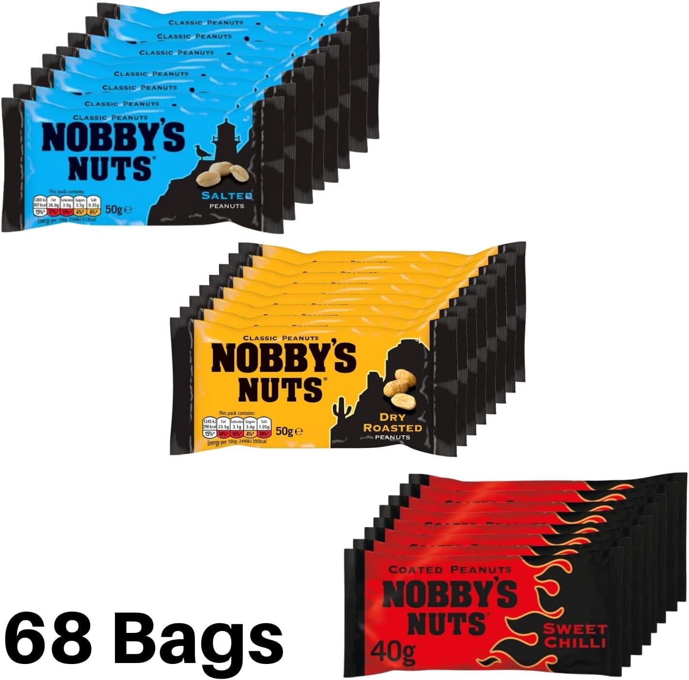 NOBBY'S NUTS Mixed Bundle 68 Bags-Includes 3 Varieties of Classic and ...