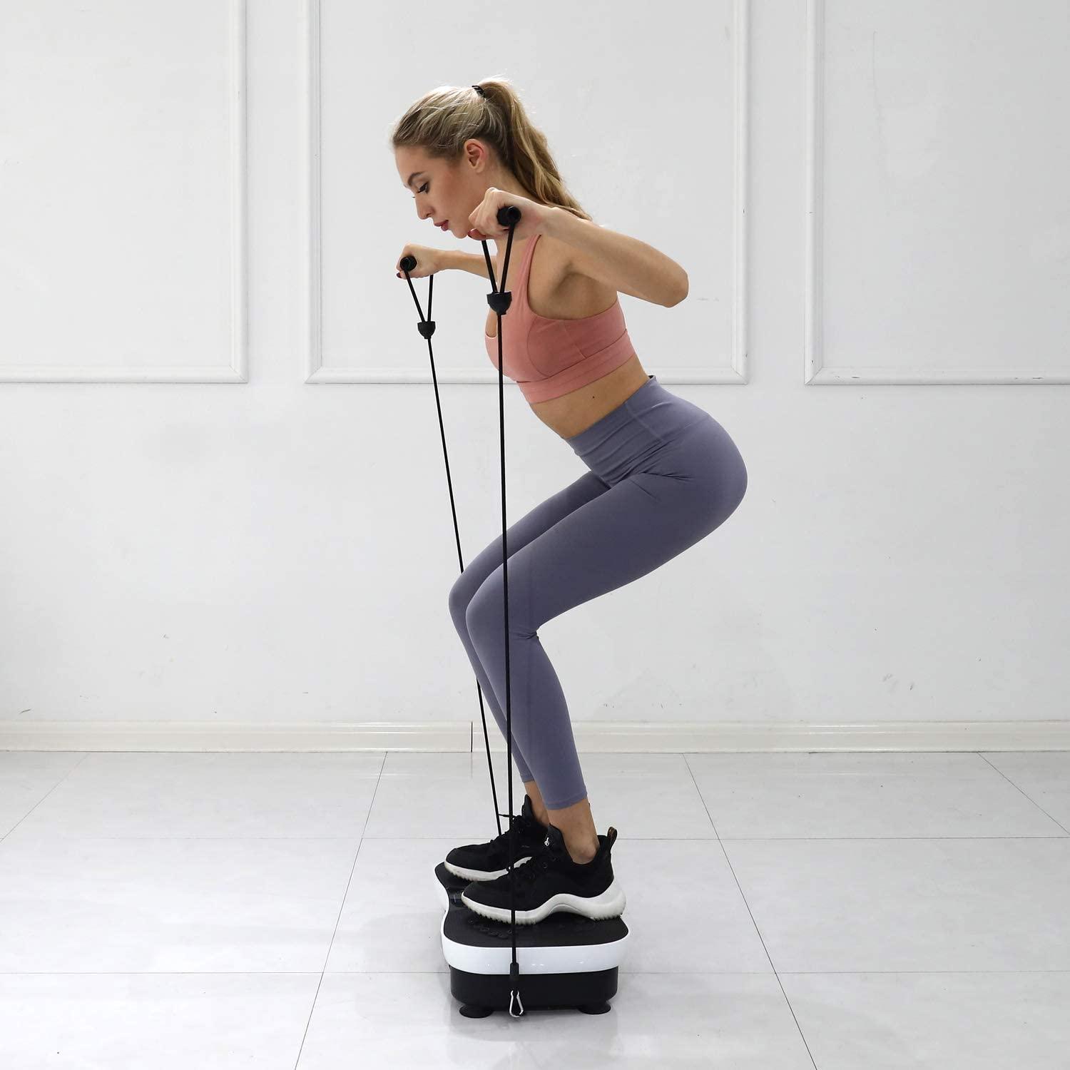 Vibration Plate Exercise Machine with Remote Control & Resistance Bands ...