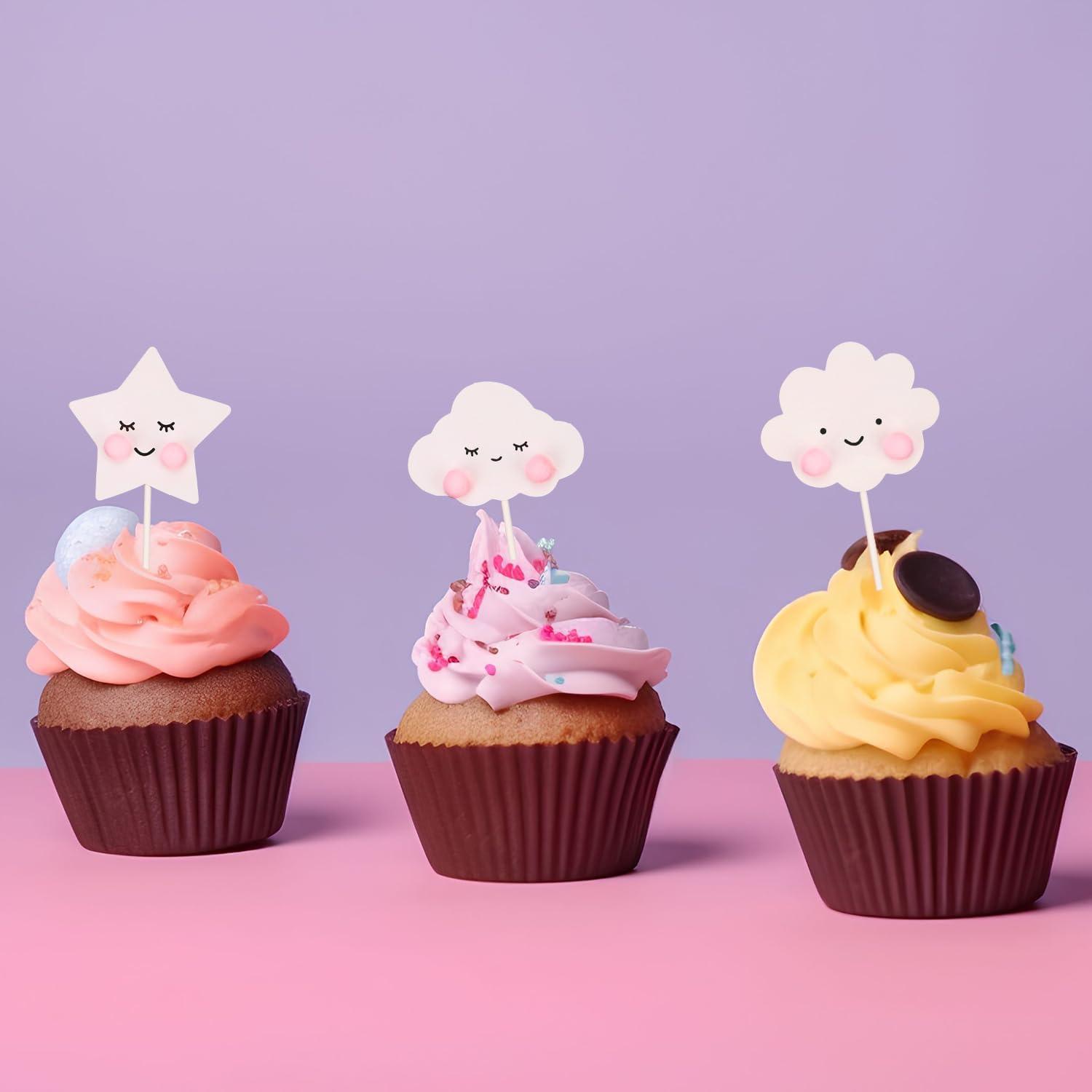 8PCS Rainbow Cake Decoration Set Soft Rainbow Pottery Cake Topper Cute ...