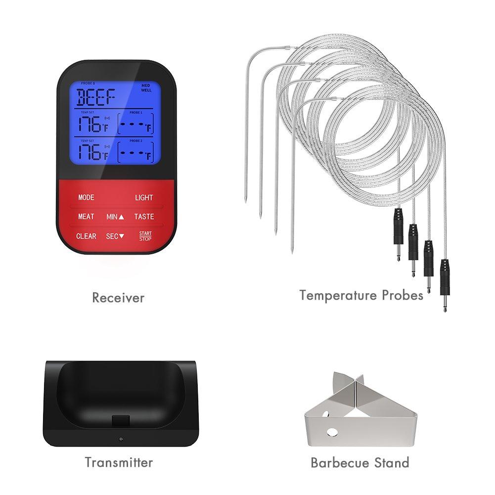 Advanced 4 Probe Thermometer - Instant Read Cooking Temperature Meter ...