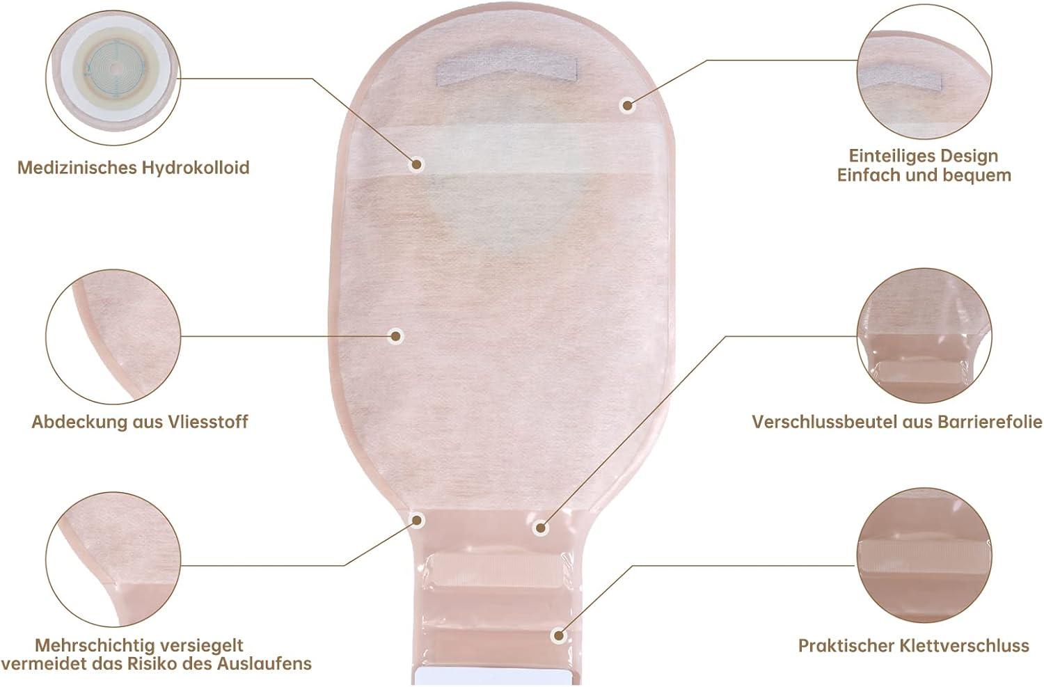 Daisyleaf 10-Pack Disposable Colostomy Drainage Bags | Stoma Care for ...