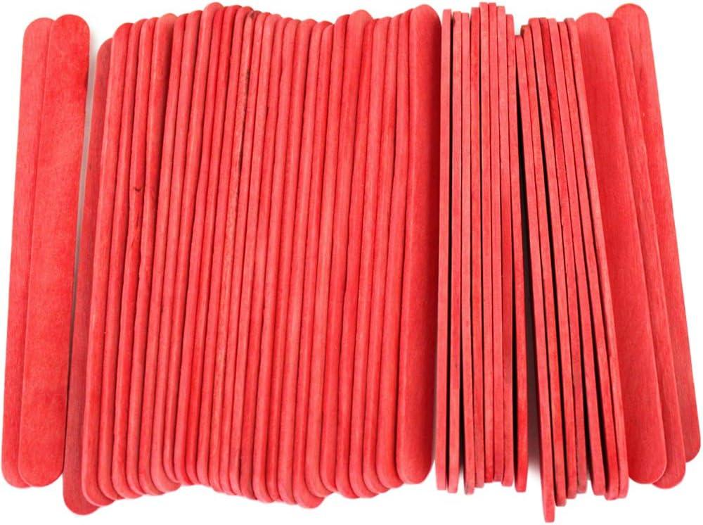 Craft Popsicle Sticks 4.5 Inch Standard - Red 200 Sticks - Natural and ...