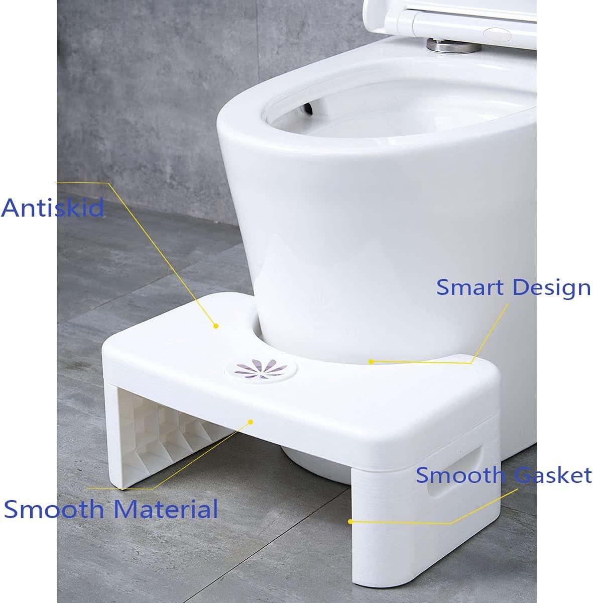 Folding Squatting Toilet Stool - White | Splicable Bathroom Potty Step ...