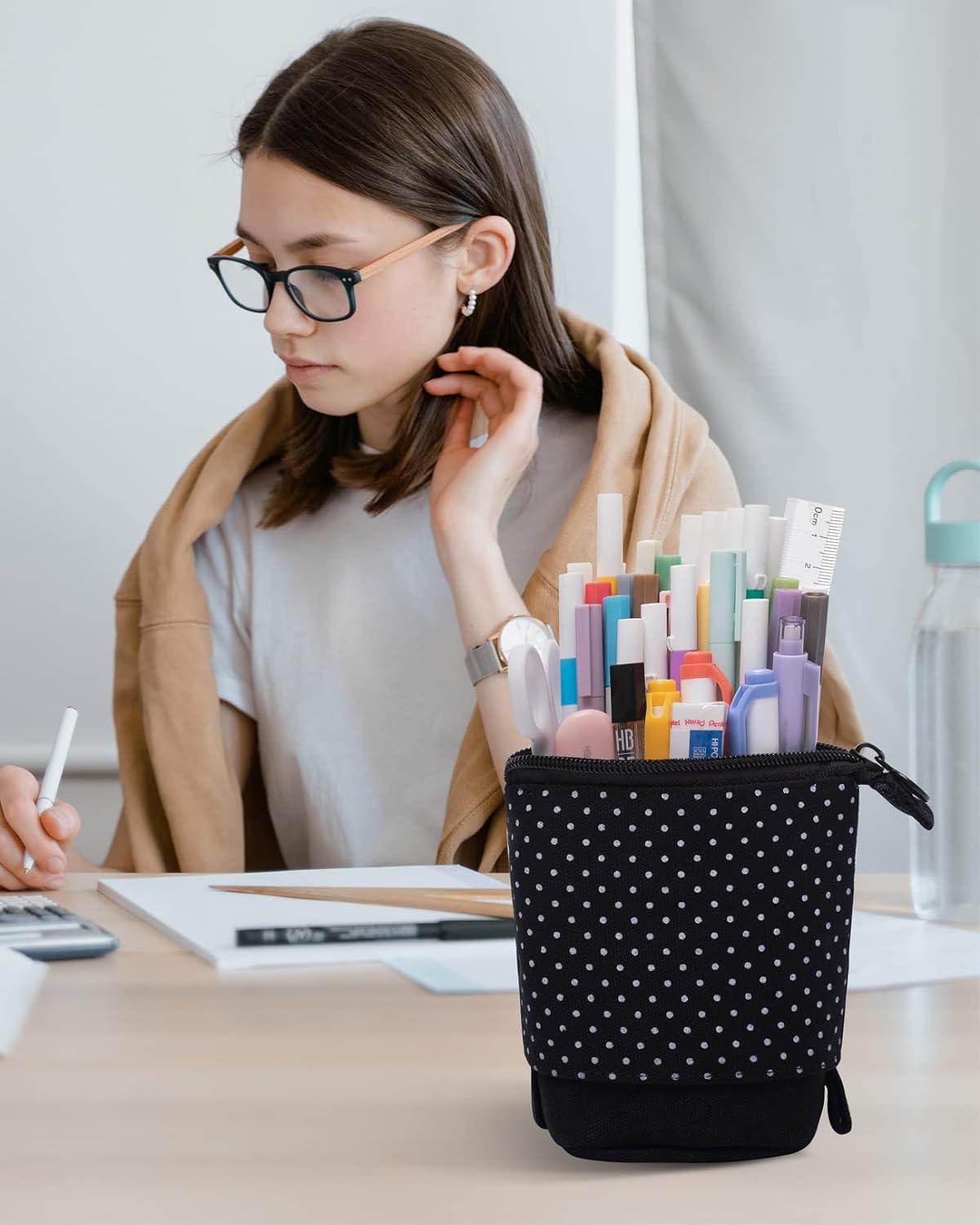 Sooez Cute Pop Up Pencil Case - Durable Telescopic Pen Holder for ...