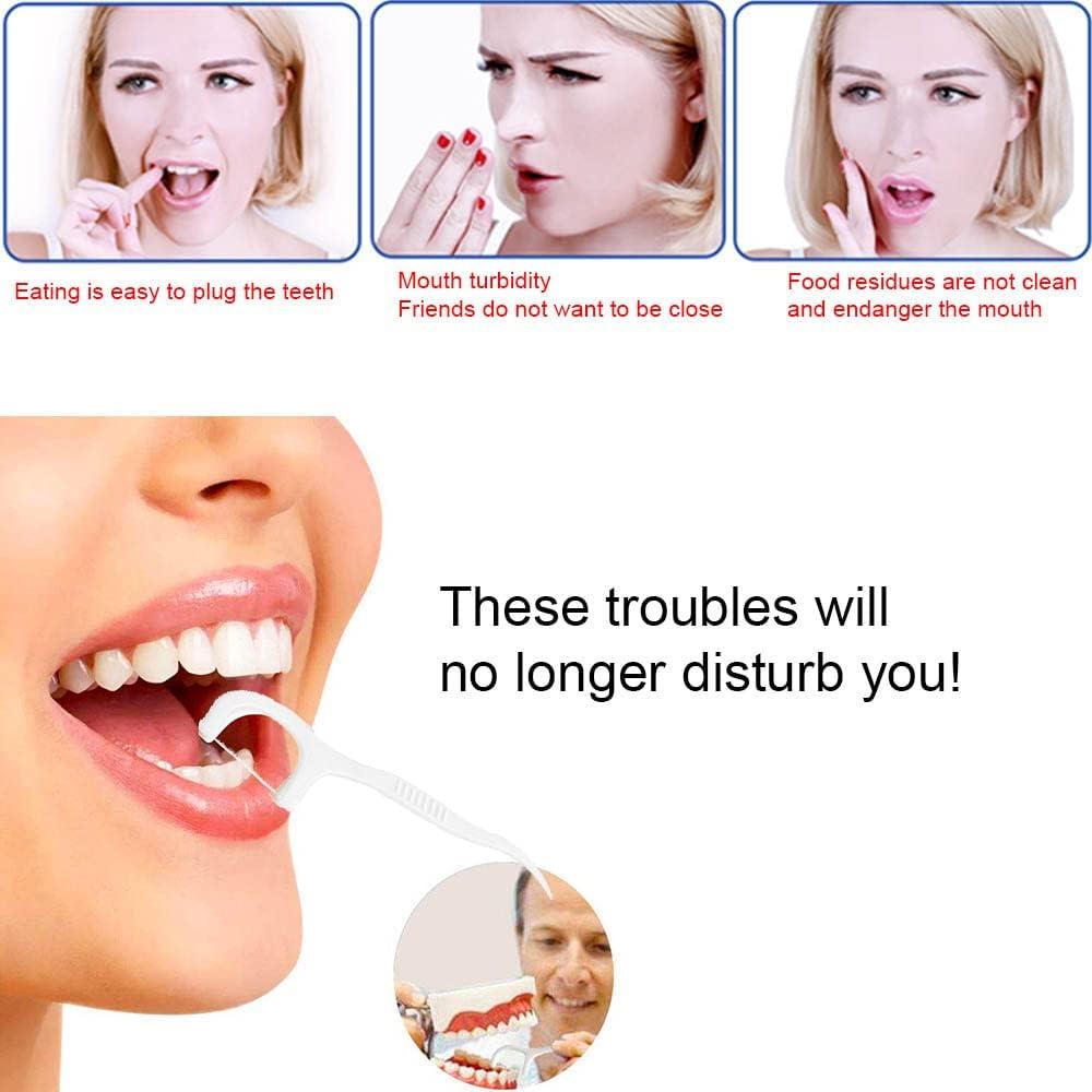 Dental Floss Picks 2-in-1 Toothpick Polyethylene 200 pcs - Resistant ...