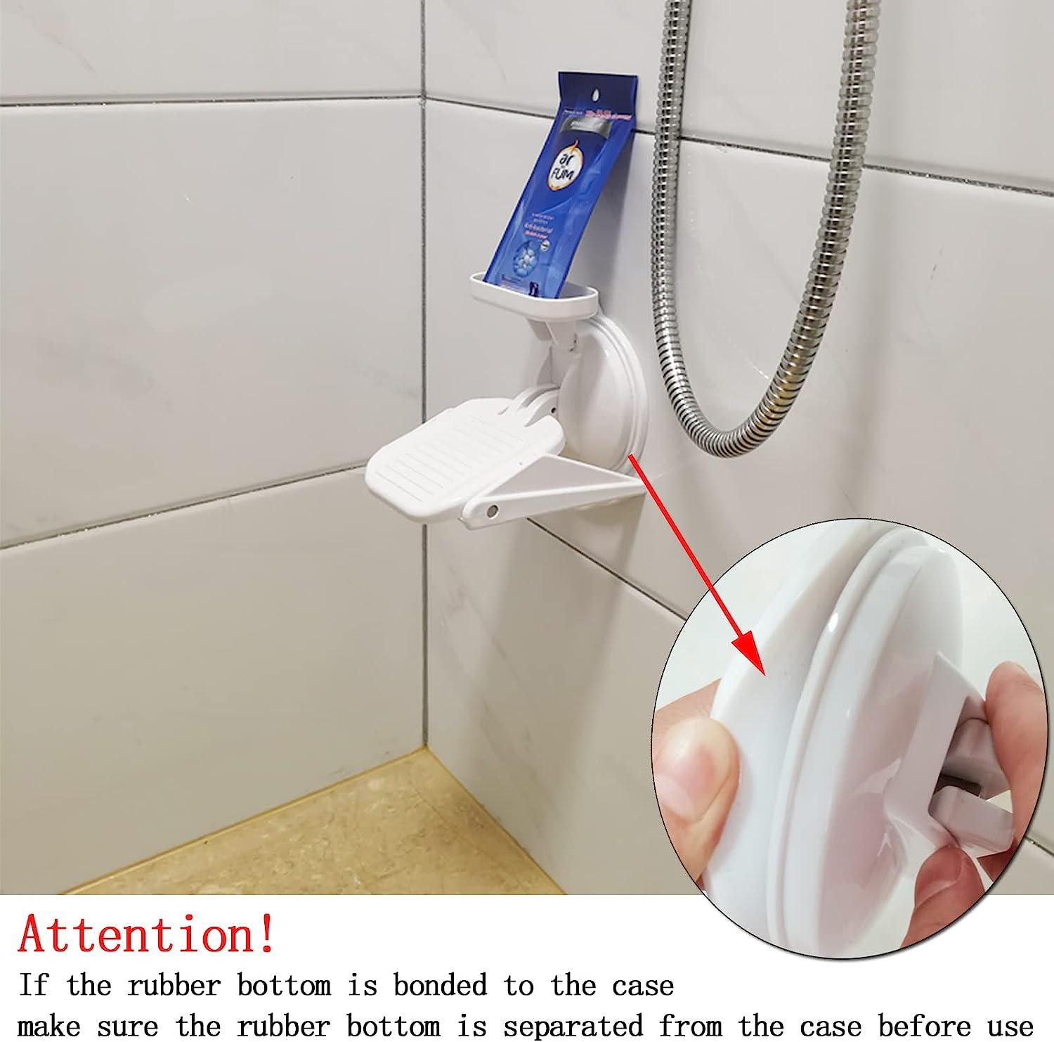 Shower Foot Rest Shower Foot Rest for Shaving Legs Upgrade Attach Soap ...