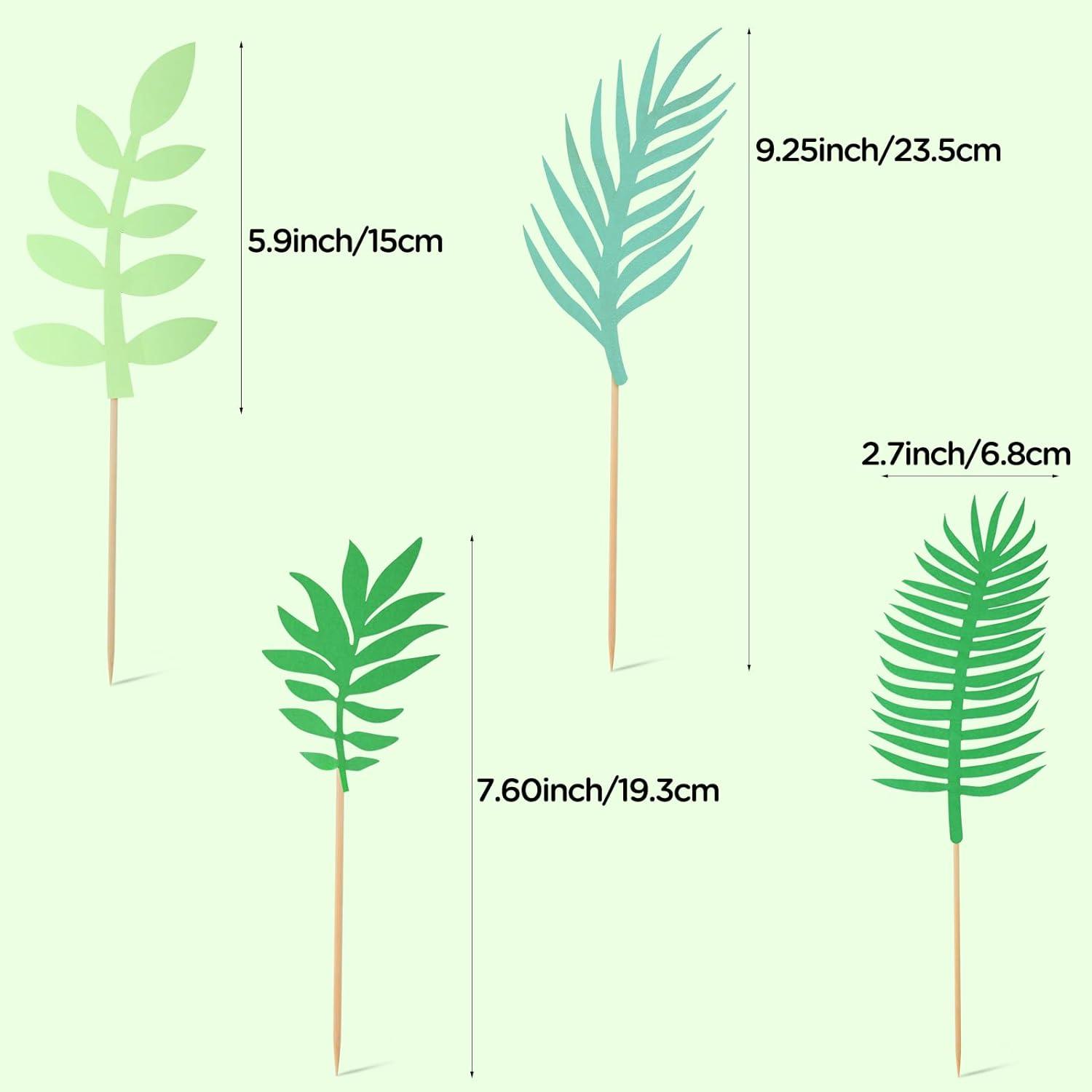 7 Pieces Tropical Palm Leaves Cake Toppers Palm Leaf Jungle Greenery ...