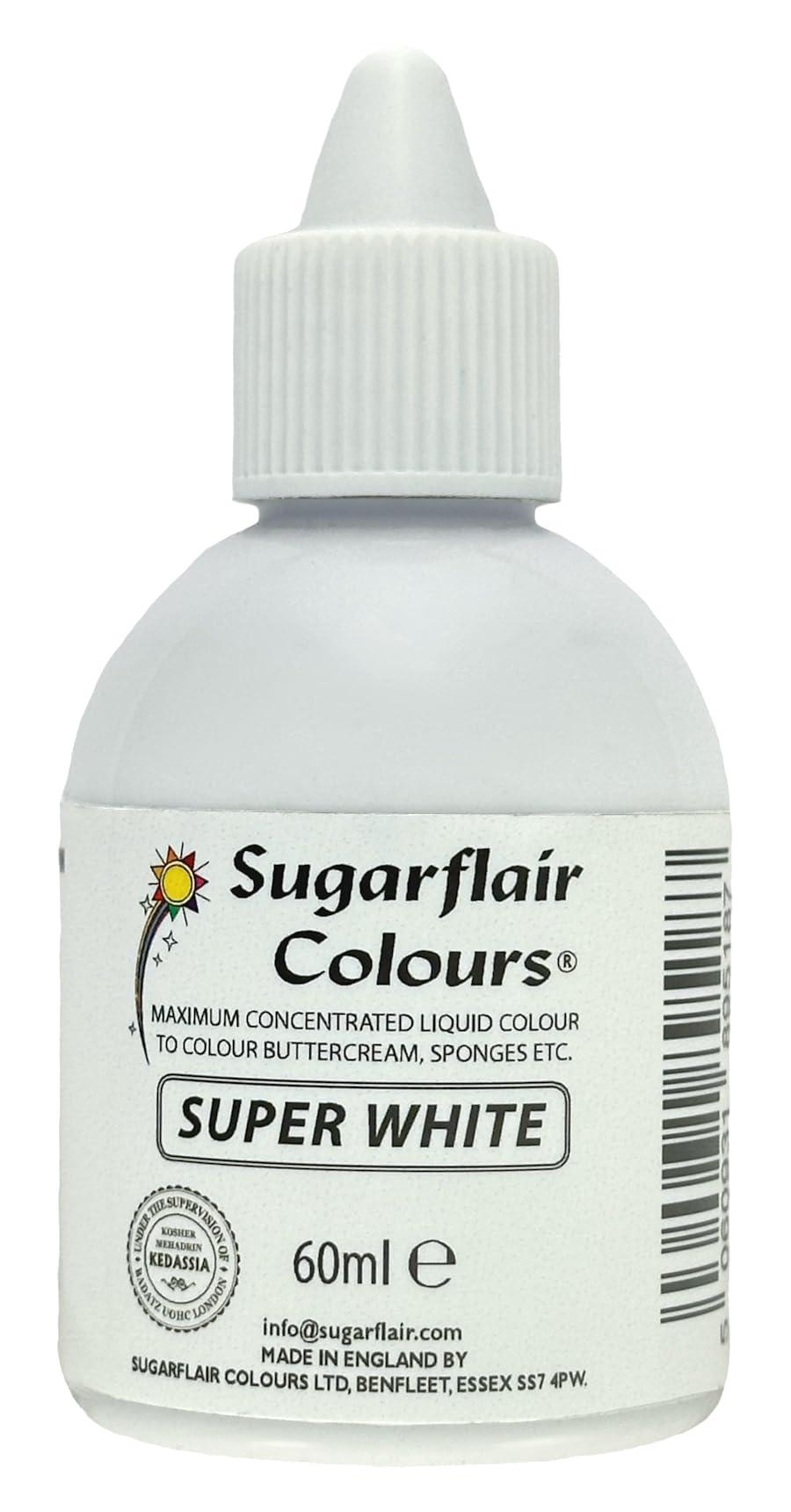 Sugarflair Super White Liquid Food Colouring 60ml - Max Concentrate for ...