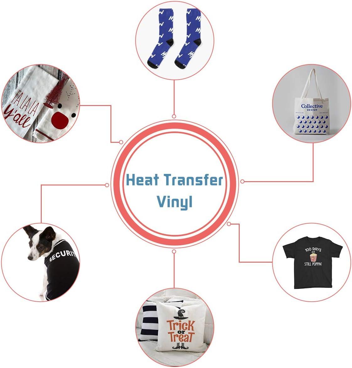 HTVRONT 12 Pack Heat Transfer Vinyl Bundle - 12x5' Rolls for Cricut ...
