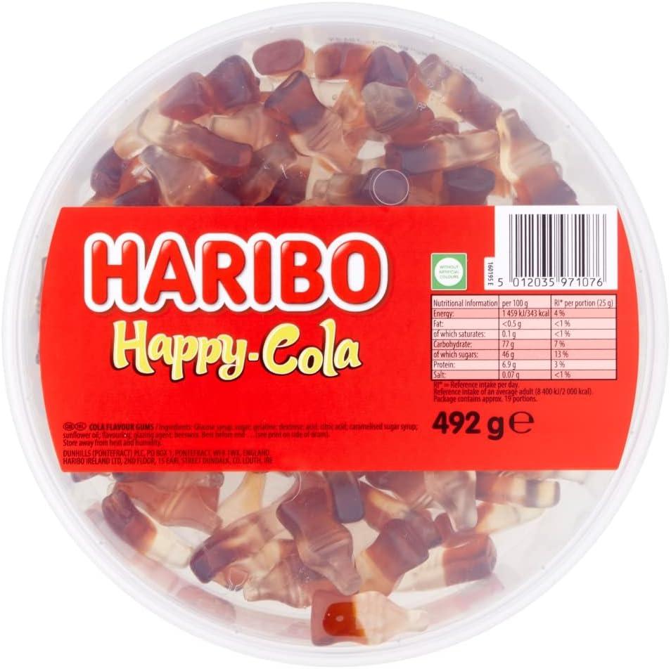 HARIBO Happy Cola 8 x 120 Pieces Sweets Tub (492g) - Buy Now! | Buy Now ...
