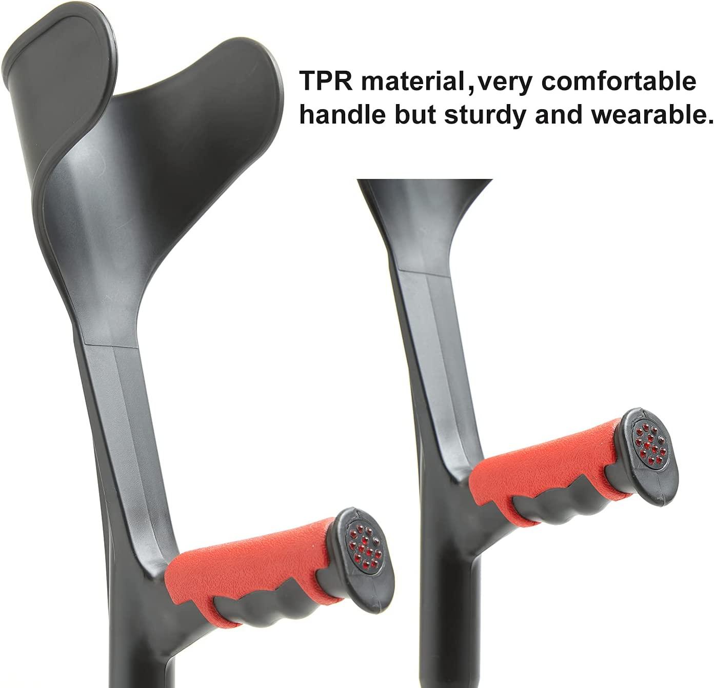 BigAlex Forearm Crutches (Black) - Lightweight & Adjustable for Comfort ...