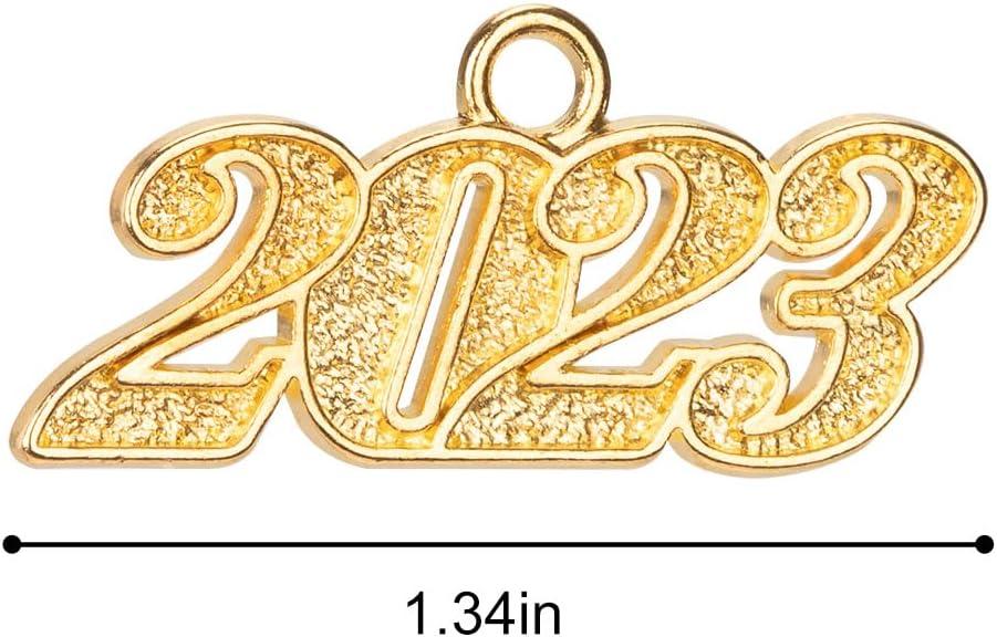 2 PCS 2023 Blue Graduation Cap Tassel Charms with Gold Year Charms for ...