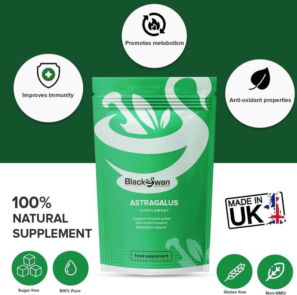 Black Swan Astragalus 1000mg Capsule - Immune System Support Metabolism ...