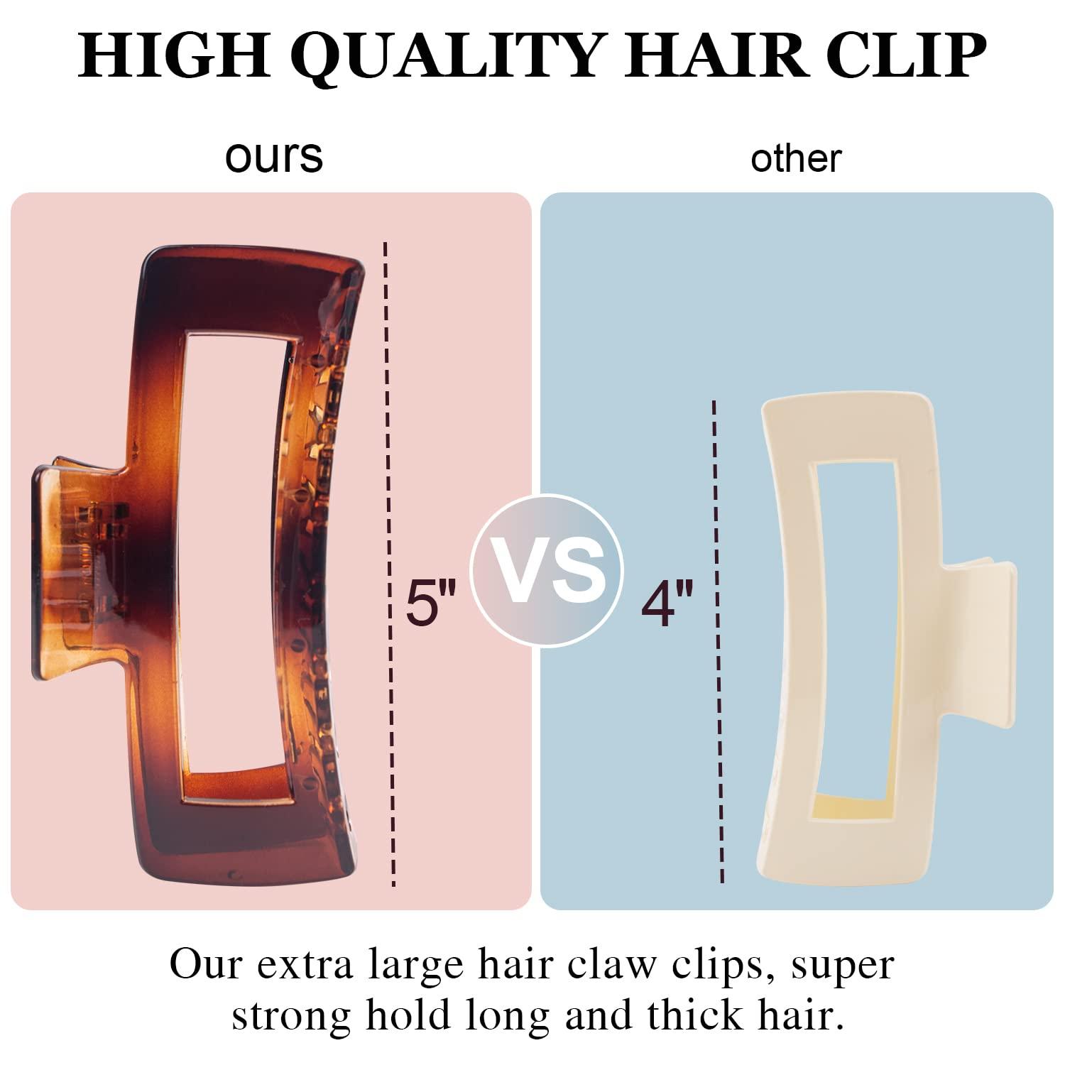 4 Pack Extra Large Hair Claw Clips for Thick & Long Hair - Strong Hold ...