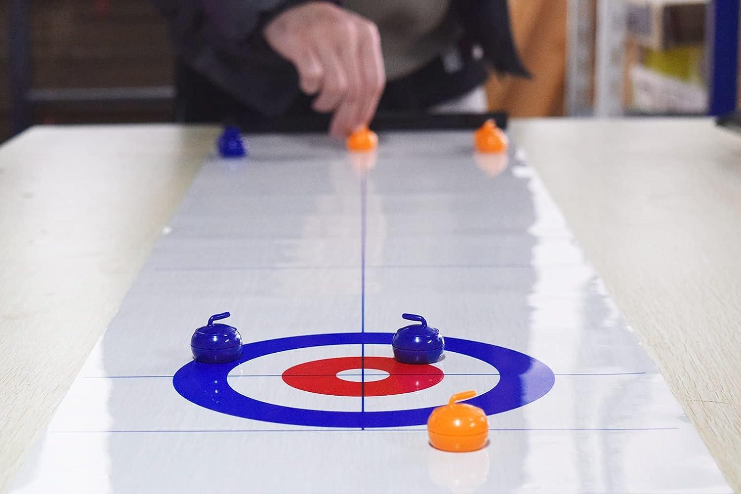 Tabletop Curling & Shuffleboard Game Set - Fun Family Board Game with 8 ...