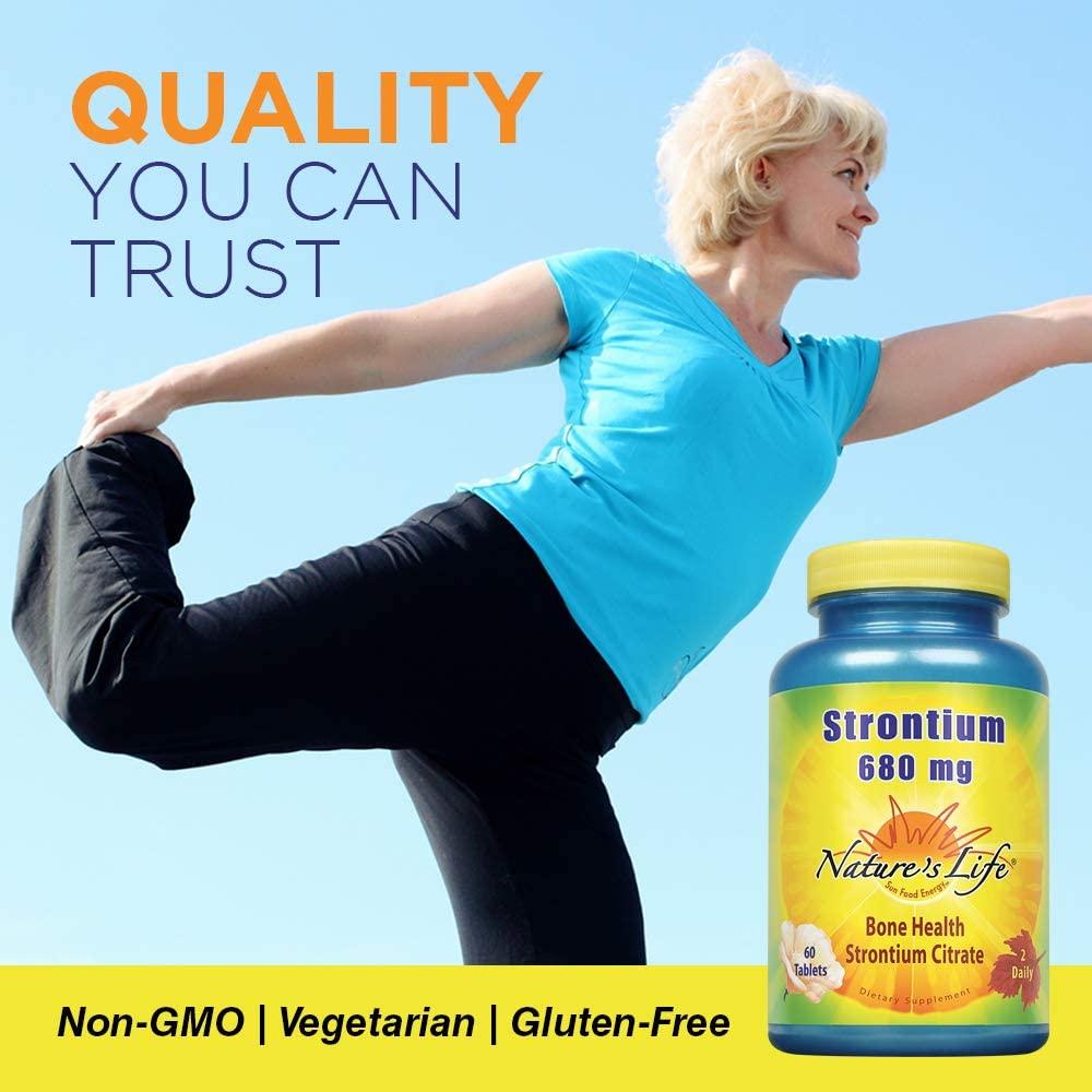 Nature's Life Strontium 680 mg - Strengthening Bone Health | 60 Tablets ...