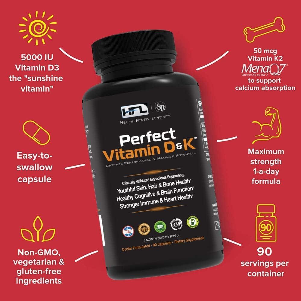 HFL Perfect Vitamin D&K by Dr. Sam Robbins | 3 Month Supply | Vegan ...
