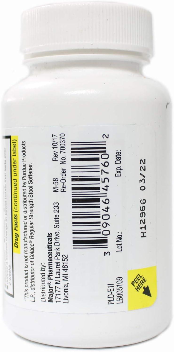 Major Pharmaceuticals DOK Stool Softener Softgels 100mg - 100 Count ...