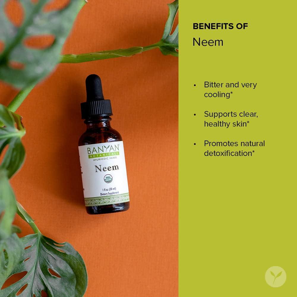 Banyan Botanicals Neem Liquid Extract - Certified Organic 1 oz | Pure ...