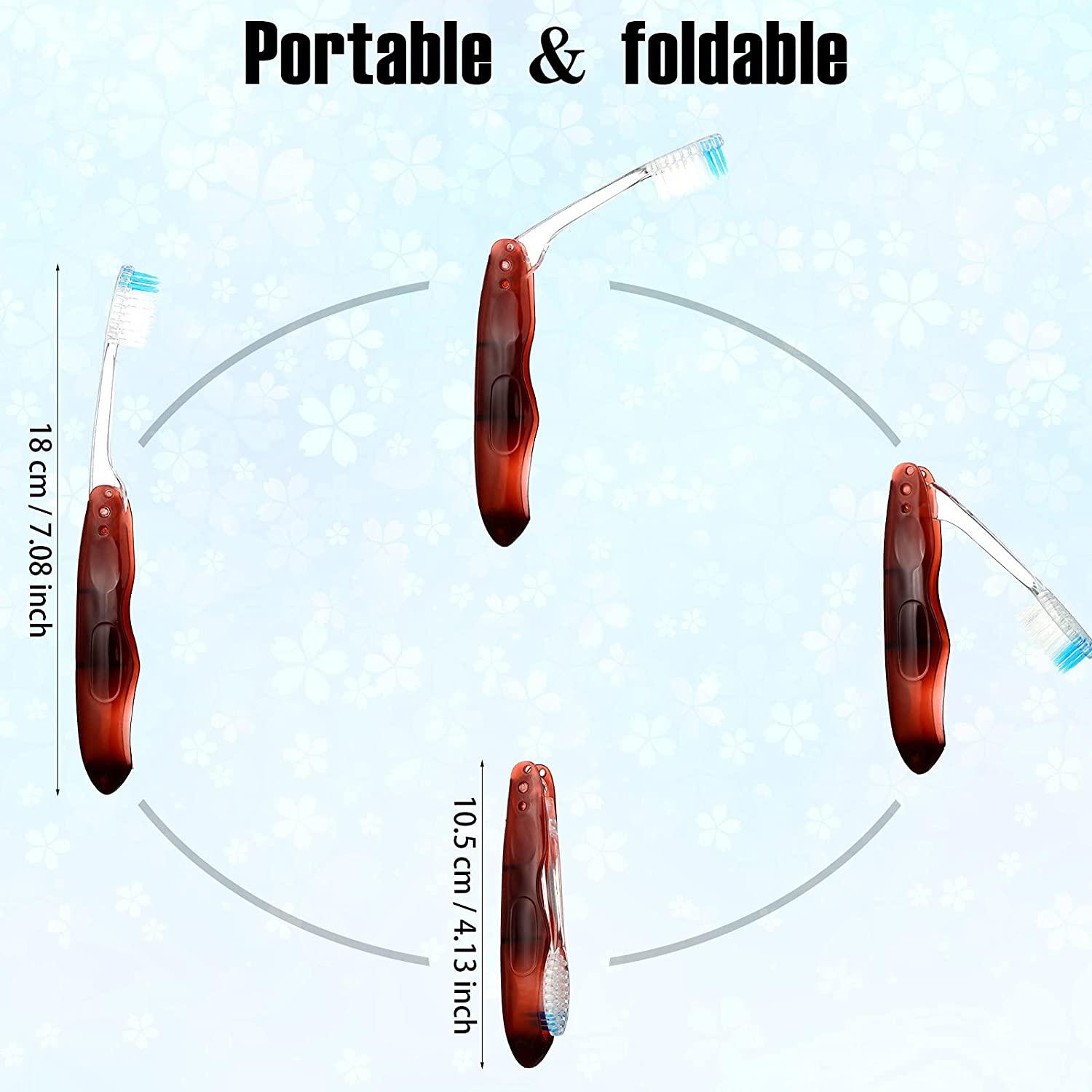 6 Pack Portable Folding Travel Toothbrushes for Camping, School, Home ...