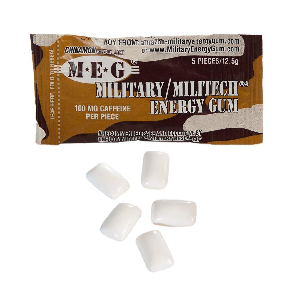 MEG Military Energy Gum - 100mg Caffeine Boost Energy & Performance ...