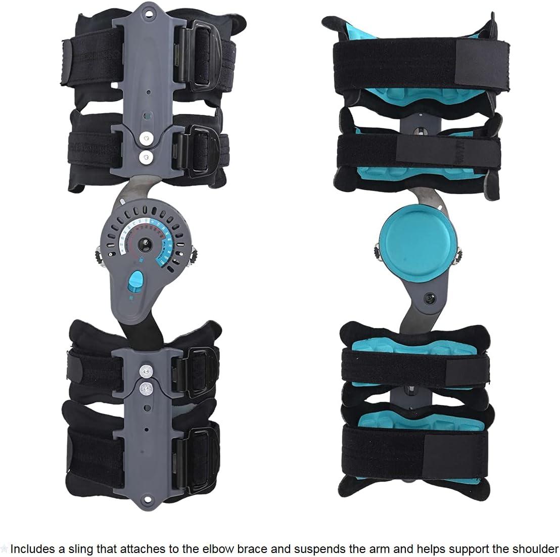 Komzer Hinged Elbow Brace with Sling - Adjustable Post-OP ROM Support ...