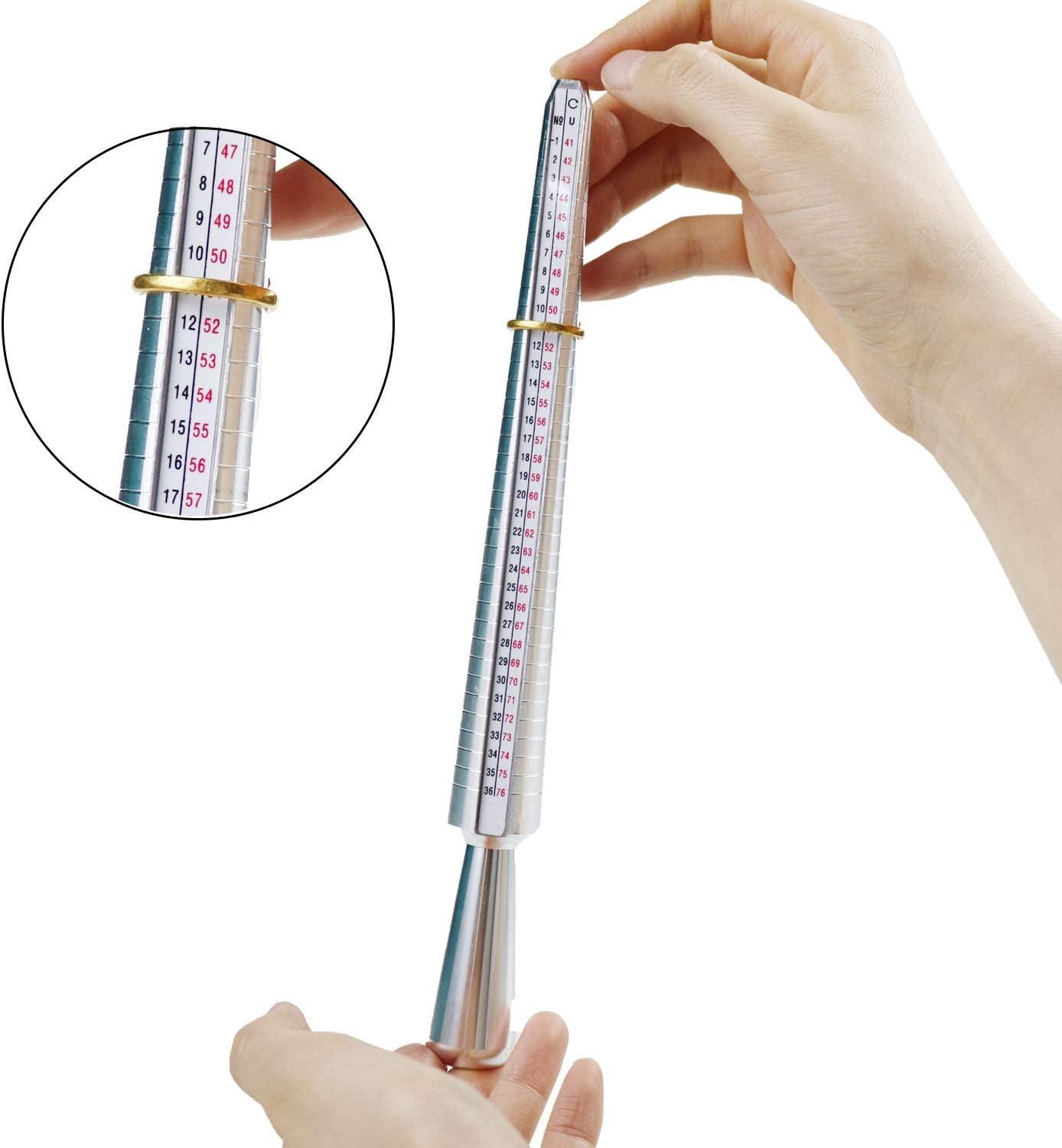 NIUPIKA Ring Sizer Set and Mandrel Finger Sizing Gauge with Rubber ...