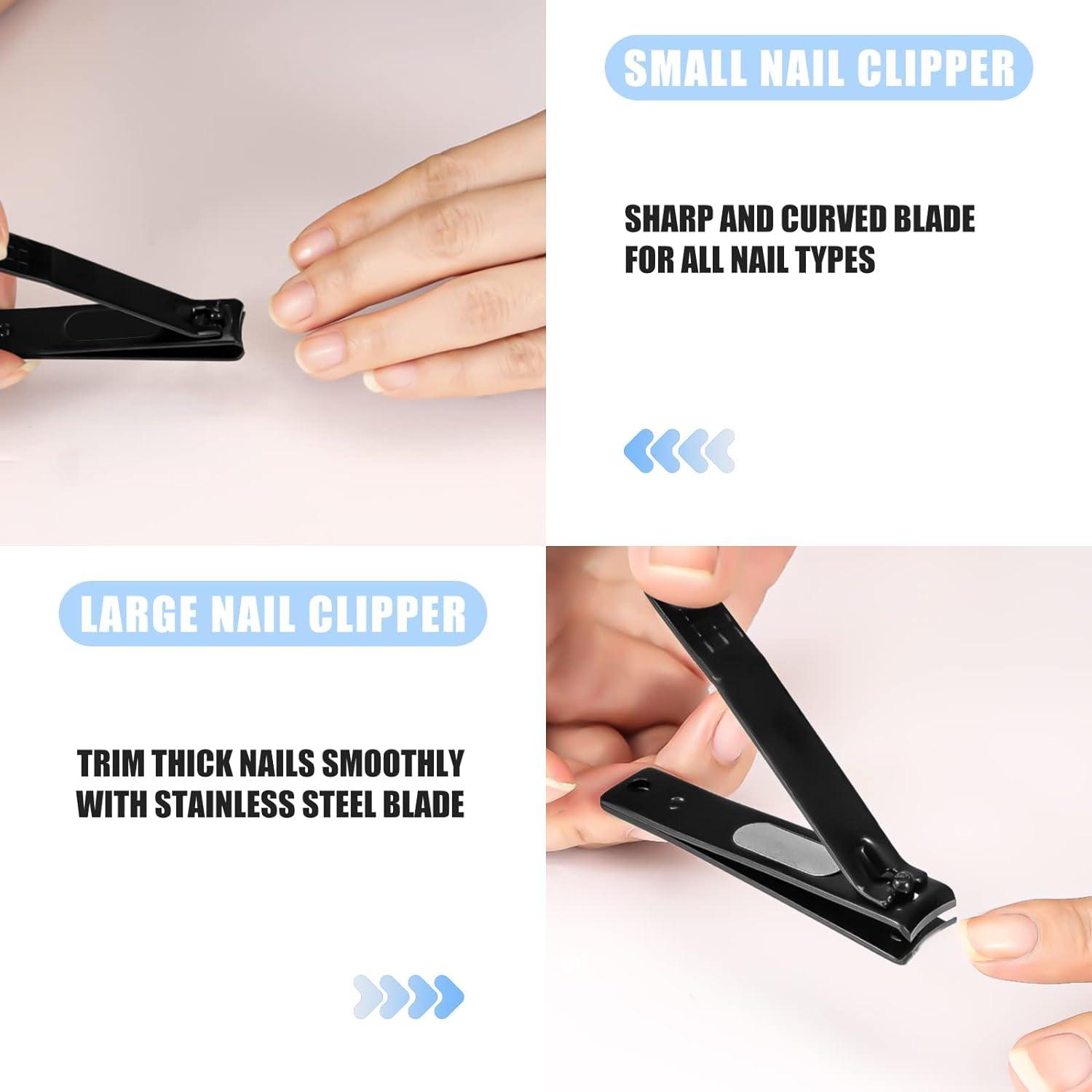 JAZZZNAP Black Nail Clippers Set - Ultra Sharp Fingernail & Toenail ...
