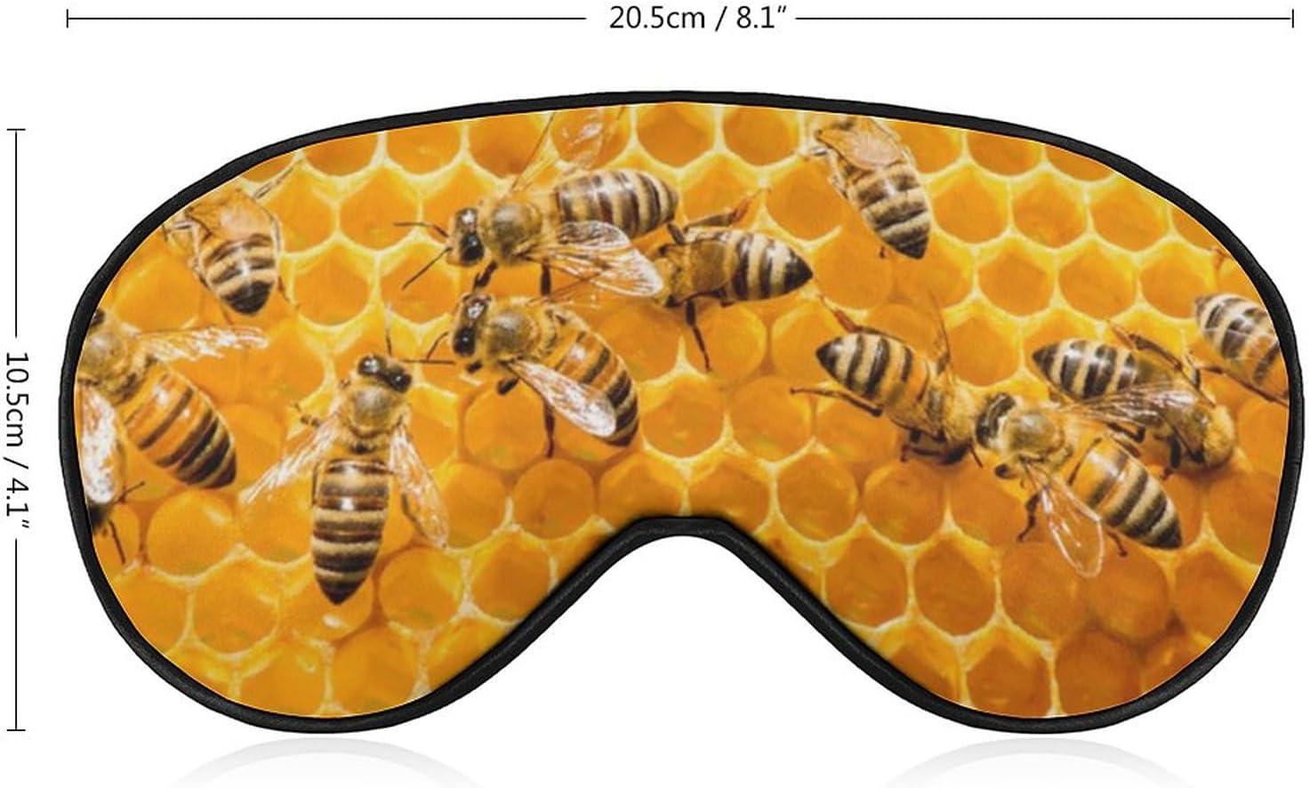Honey Bees Hive Sleep Mask - Adjustable Blindfold for Sleeping & Travel ...
