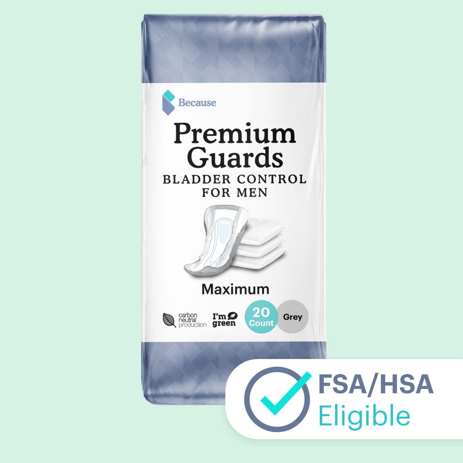 Premium Men's Discreet Bladder Control Liners - Maximum Absorbency - 20 ...