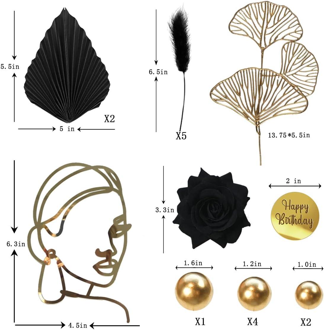 Boho Happy Birthday Cake Toppers Balls Cake Decorations with Palm ...