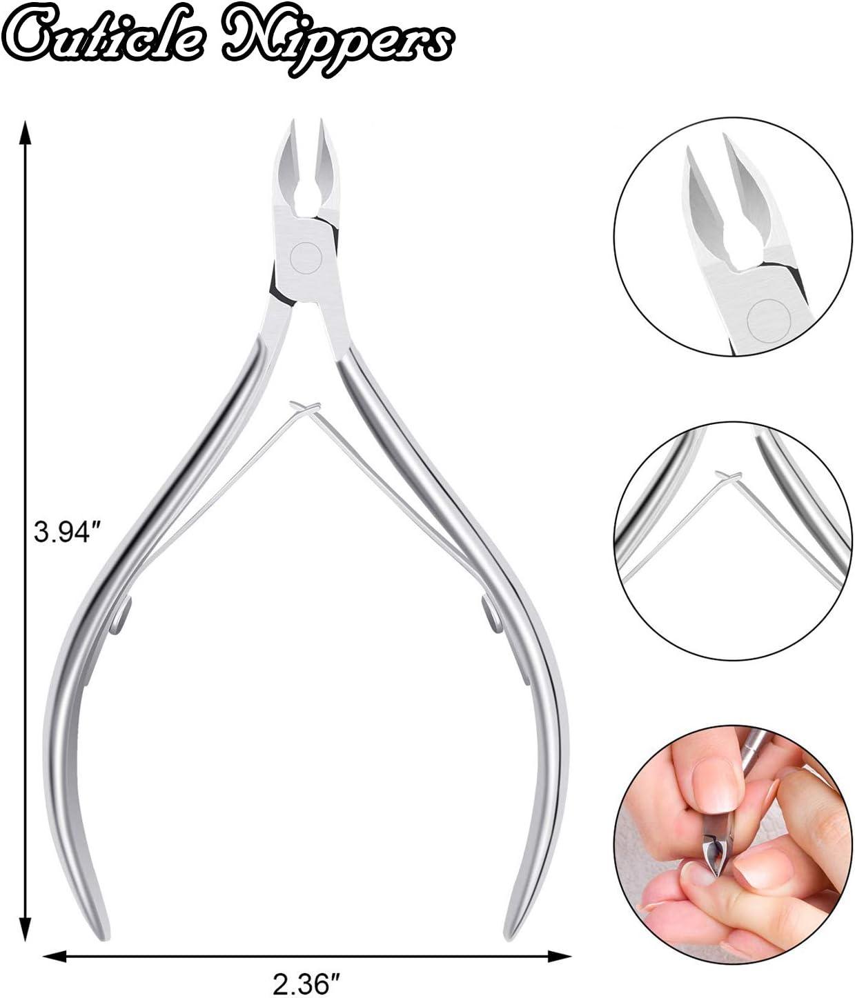 4 Pcs Cuticle Trimmer Set - Nail Cuticle Pusher, Cutter, Nipper ...