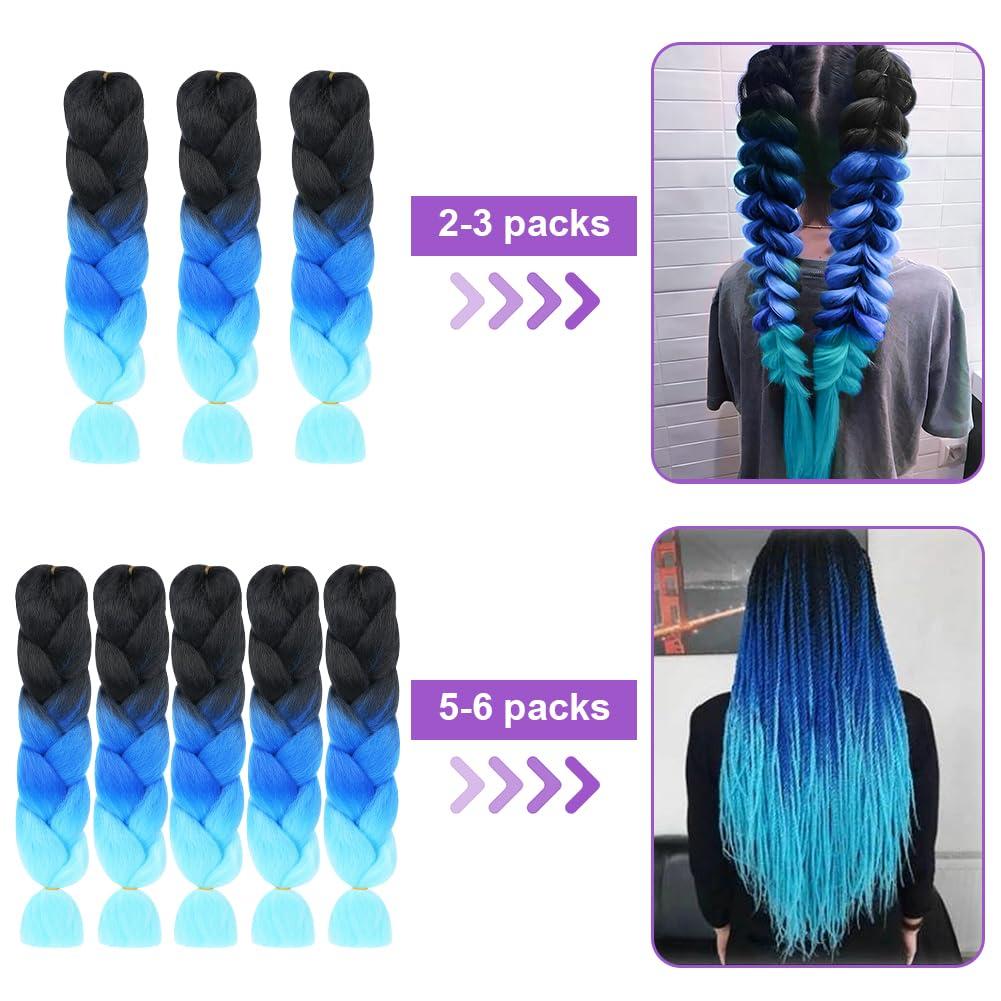 Aomig Ombre Braids Extensions - 2PC Artificial Hair for Braiding 24 ...