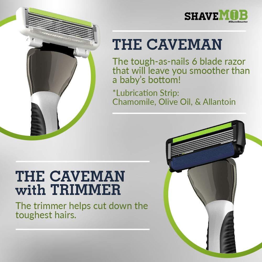 ShaveMOB 6-Blade Men's Razor Kit - The Caveman Shaving Kit with Flex ...