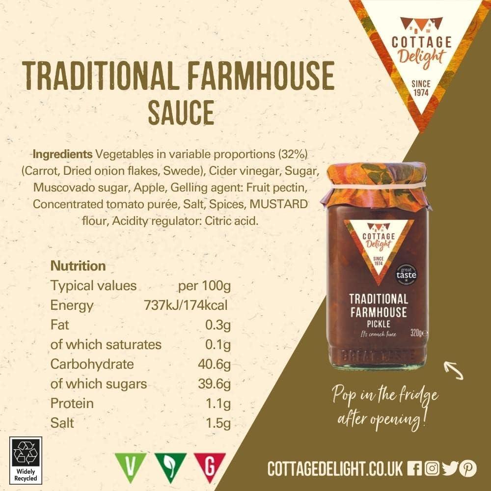 Cottage Delight Traditional Farmhouse Pickle 320g - Authentic Recipe (1 ...
